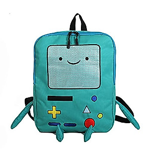 Kawaii School Backpack for Girls Boys Back to School Aesthetic Cute Adorable Canvas Bag Handheld Game Console Style Peacock Blue, Green