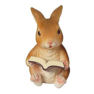 Mersuii Rabbit Ornaments Cute Resin Rabbit Outdoor Statue Decoration Animal Statue Garden Bonsai Decoration Sculpture for Outdoor Garden Lawn Home Garden Decoration