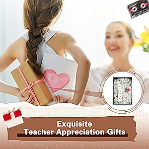 Appreciation Gifts for Teacher Include 4 Pieces Metal Teacher Appreciation Bookmark 4 Pieces Heart and Round Pendant Teacher Keychain Thank You Teacher Gifts for Women Men Graduation Christmas