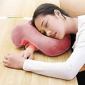 VENYAA Camping Pillow Neck Supporter Headrest PP Cotton Office Travel Portable with Arm Rest Home Seat Cushion School Airplane Nap Pillow (Color : Yellow)