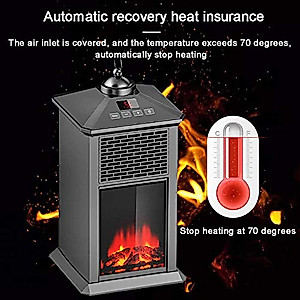 Wgwioo Electric Fireplace Heater, 800W Portable Fireplace Stove with Realistic 3D Flames, Remote Control, 12H Timing Function, 1S Heat,White