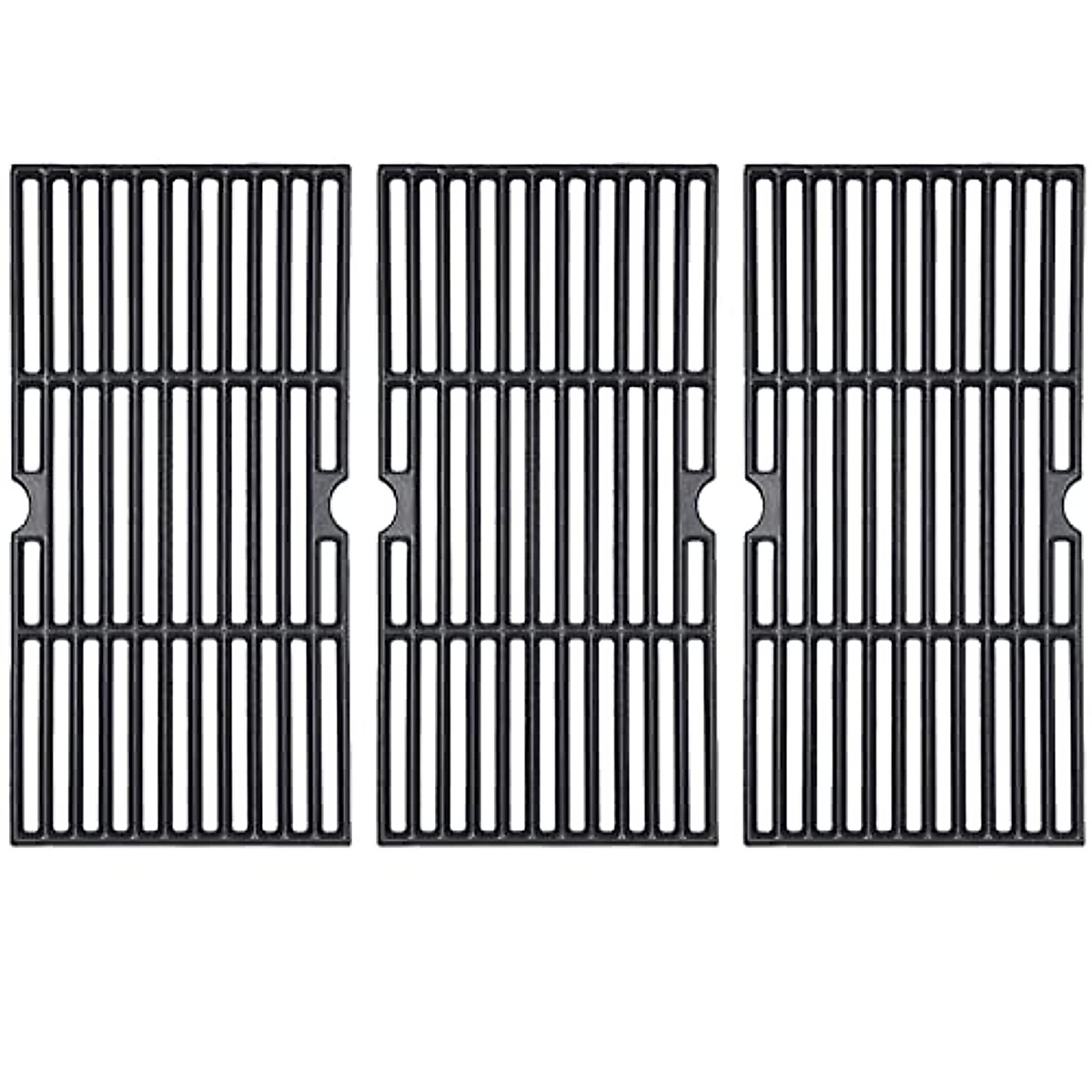 GasSaf Grill Grates Replace for Charbroil 463420508, 463420509, 463420511 463436213 463436214 463440109, Master Chef, Thermos, Backyard and Others Grills, 16 7/8" Cast Iron Grill Grates(Set of 3)