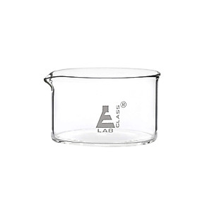 EISCO Crystallizing Dish, 100ml - Flat Bottom, with Spout - Borosilicate 3.3 Glass - Laboratory, Kitchen, Crafts