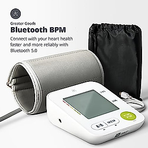 Greater Goods Bluetooth Blood Pressure Monitor - Digital Smart BP Monitor with Greater Goods Balance Health App | Smart Blood Pressure Monitor with Backlit Screen and Arm Cuff | Designed in St. Louis