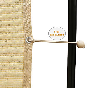 Shatex 90% Shade Fabric 10x 12ft Sun Shade Cloth with Grommets for Pergola Cover Canopy Wheat, 12 Bungee Balls