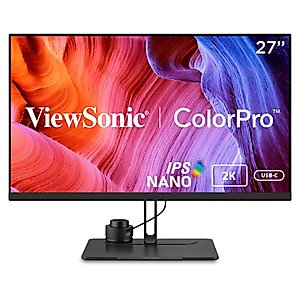 ViewSonic VP2776 27 Inch 1440p Premium USB-C Monitor with 165Hz, ColorPro Wheel, Pantone Validated, Delta E<2 Color Accuracy, HDMI, USB, DisplayPort for Professional Home and Office