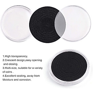SPLF 100pcs Clear Plastic Coin Capsules, Coin Holder for Collectors, Coin Collection Case with Adjustable Gasket (20/25/30/35/40.6/46mm) for Silver Eagle Liberty Coin & JFK Half Dollar & Bitcoin More