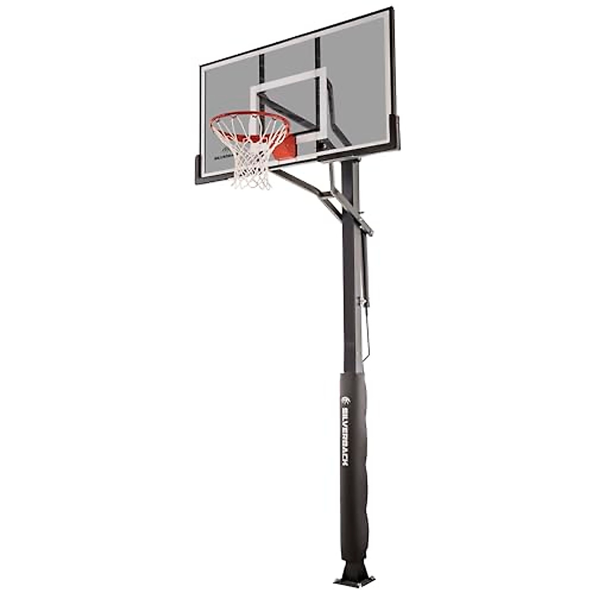Silverback Ghost Basketball Goal with 60-Inch Tinted Tempered Glass Backboard