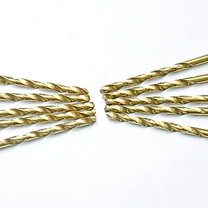 VALYRIANTOOL Titanium Drill Bit Set 5PCS 1/2" HSS Jobber Drill Bits, Premium 4341 High Speed Steel Drill Bits Set with 3/8" Reduced Shank for Drilling on Mild Steel, Copper, Aluminum (1/2"(5PCS))