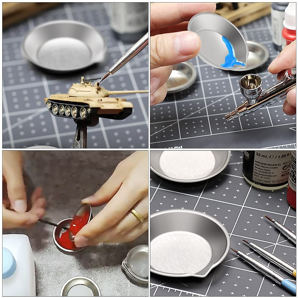 DIYESMART 36pcs Paint Tray Palettes, 2pcs Paint Stirrers and 2pcs droppers Suit for Airbrush Paint Mixing, DIY Art Craft Painting, Model Painting, Hobby Paint Model Building Tools, Lightweight…