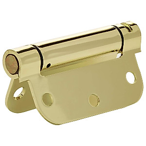 Amazon Basics Self-Closing Door Hinge, 3.5 Inch x 3.5 Inch, 1 Piece, Polished Brass