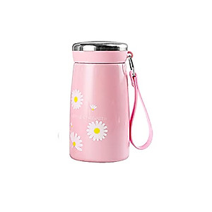 Daisy fresh creative water cup, portable thermos cup (Pink)