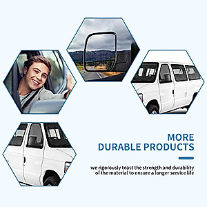 ECCPP Driver Side Mirrors, Left Rear View Mirrors fit 2003-2013 For Ford E-150 E-250 2004-2013 For Ford E-350 E-450 Super Duty E-450 Econoline Black Manual Folding