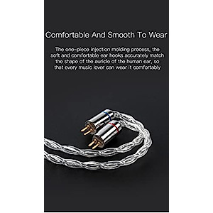 Keephifi Earphone Upgrade Cable-KBEAR 4 Core Upgraded Cable 4N Purity Silver Headphone Cable HiFi in Ear Monitor Replacement Cable, for ZS5, ZS6, ZS7, C10, C12, C16, C04, CA4, CA2 (2PIN, 4.4MM)…