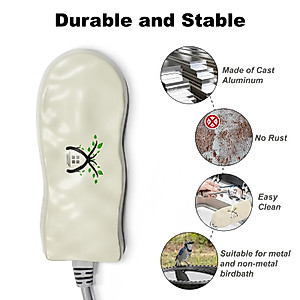 GESAIL Bird Bath Heater for Outdoors in Winter, Birdbaths Deicer with Thermostatically Controlled, Made of Heavy Duty Premium Cast Aluminum, Perfect for Patio Yard and Lawn Cream