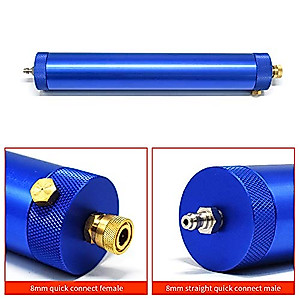30Mpa Oil Water Separator PCP Air Compressor Pump 4500Psi High Pressure Air Filter Diving Separator L300mm OD50mm with 8mm Female and Male Quick Connector (Blue)