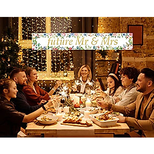 Future Mr & Mrs Banner Decorations, Engagement Bridal Shower Party Porch Sign Decorations Supplies, Large Bride and Groom Party Photo Booth Backdrop (9.8x1.6ft)