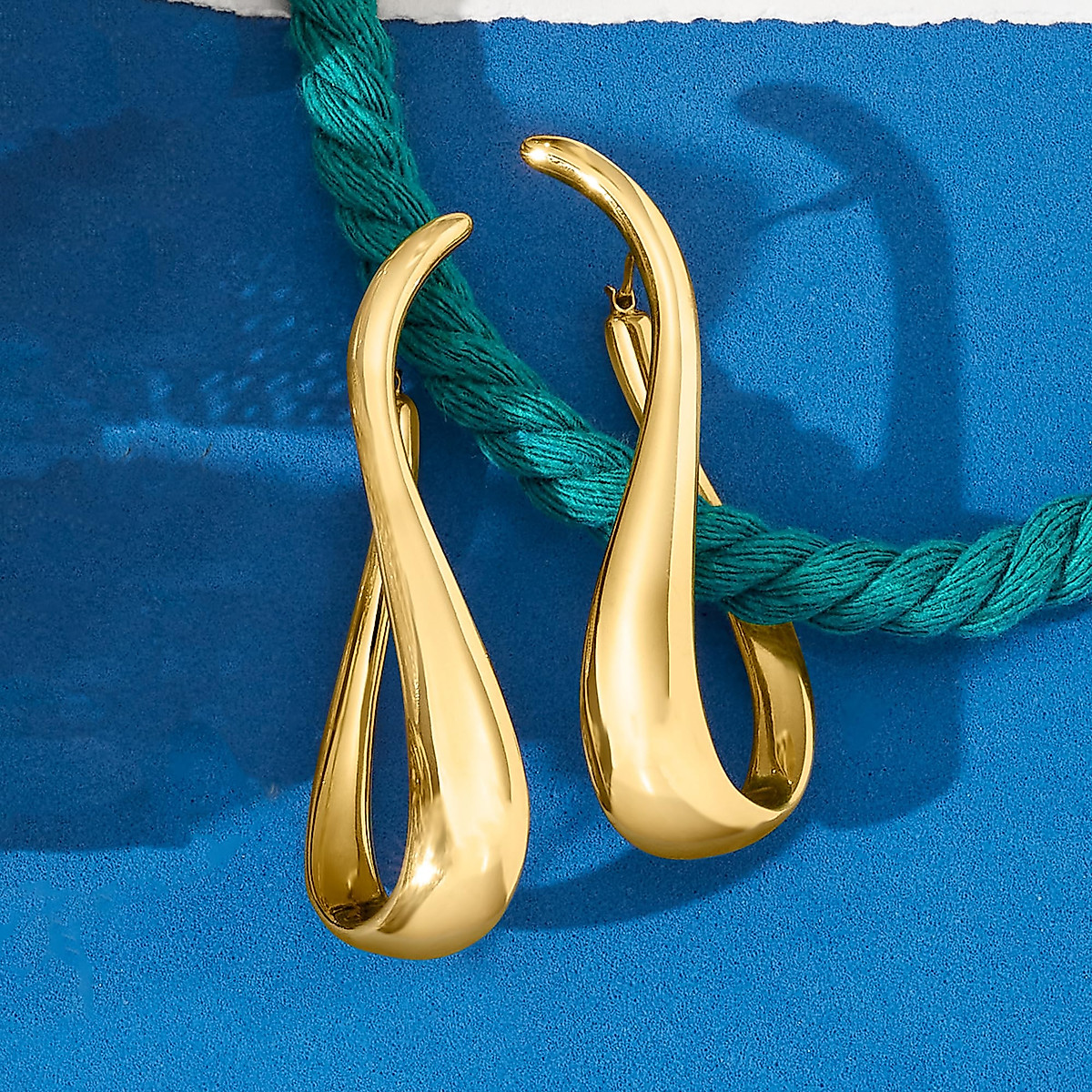 Ross-Simons Italian 18kt Gold Over Sterling Silver Twisted Hoop Earrings