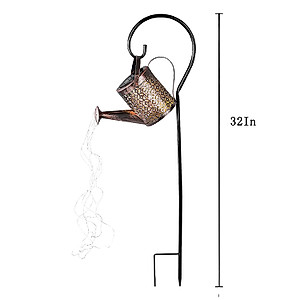 Art Light LED Solar Lamp Outdoor Decoration Light Watering Can Garden Yard Decorative Stake Light Waterproof IP55 with Installed Light String