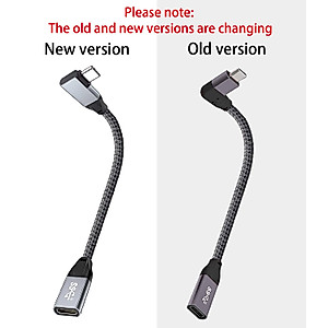 90 Degree USB C Extension Cable Short (1.6ft), Right Angle USB C 3.1 Gen2 Male to Female Adapter, Awnuwuy USB Type C Extender Cord Compatible with USB-C Laptop/Monitor/Hub/Docking Station,Oculus Quest