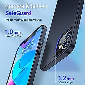 TORRAS Slim Fit Compatible for iPhone 12 Mini Case, Ultra-Thin Lightweight Full Protection Hard PC for iPhone 12 Mini Phone Case with Comfortable Grip 5.4 inch 2020, Space Black