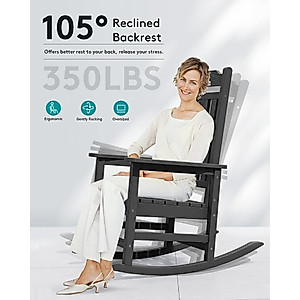 SERWALL Outdoor Rocking Chair Gray