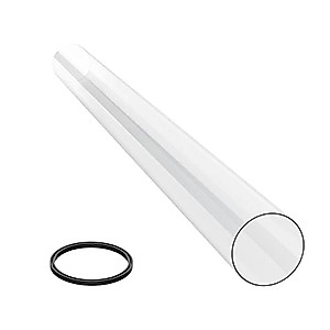 SafBbcue Patio Heater Glass Tube Replacement for 4-Sided Outdoot Liquid Propane Patio Heater, 49.5" Tall 4" Diameter Heater Temperature Resistant Quartz Glass Tube with Neoprene Ring for Patio Heater