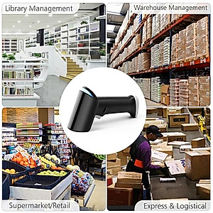 Barcode Scanner, W2 L Bar Code Scanners 30w Global Exposure High Speed Scanning Automatic Sensing Continuous Scanning OLED Display Screen Long Communication Distance ﻿ (1)