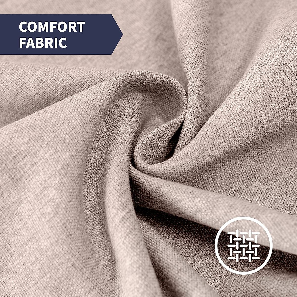 ZAFLY Sofa Couch, Beige 3 Seat Couches for Living Room, Mid Century Modern Couch with Solid Wood Frame and 4 Gourd Shapes Legs for Home/Office/Apartment