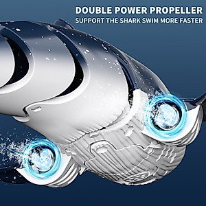 2.4Ghz Remote Control Whale Shark Toys for Boys Kids, 1:18 Scale High Simulation Whale Shark for Pool, Electric RC Whale Shark Fish Toys with Light & Spray Water Function for 4 5 6 7 8 9 Year olds Kid