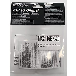 Musiclily Basic 2.6x26mm Metal Metric Thread Guitar Pickup Wood Mounting Screws for Single Coil/Humbucker Pickups, Black (Set of 20)