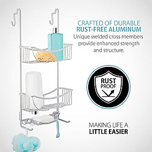 Better Living Products 13634 VENUS 3-Tier Over the Shower Door Caddy, Grey