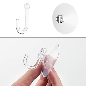 Suction Cup Hooks, 2.36Inches Strong Clear Cup Plastic Hooks, Heavy Duty Home Kitchen Bathroom Wall Window Hook Hangers(12Pack)