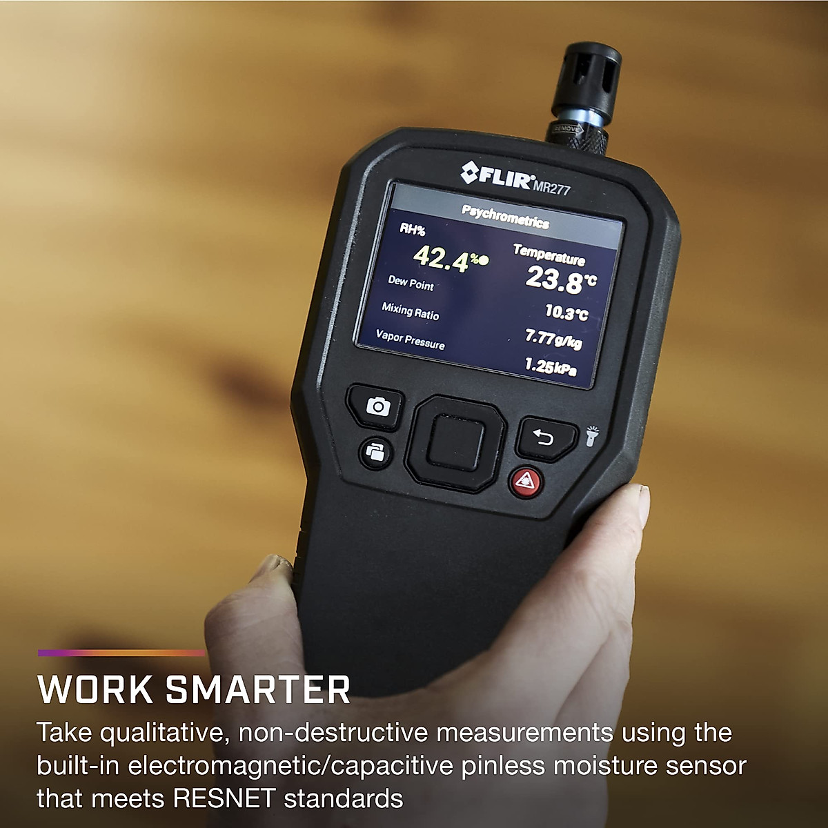 FLIR MR277 Moisture Meter, MSX IR Camera & Hygrometer for Building Inspection