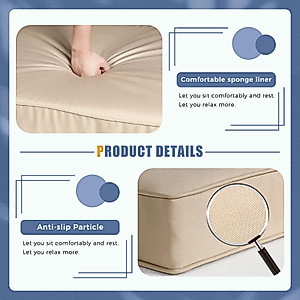 Incbruce 14 Piece Outdoor Patio Cushion Replacement, Patio Couch Cushions (6 Seat Cushion, 6 Back Cushion and 2 Corner Cushion) with Zipper for Outdoor Furniture (Brown)