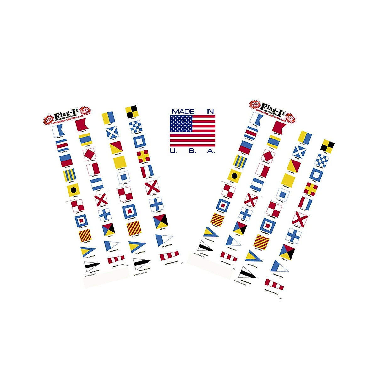 Made in The USA! 2 Packs of Flag It Nautical Signal Flag Stickers, 100 Nautical Sticker Decals