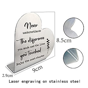 Inspirational Office Gift for Colleague Leaving Job, Thank You Gift for Women, Farewell Appreciation Gift for Coworker Friends Teacher Employees Retirement Keepsake Work Desk Table Shelf Sign Decor