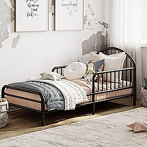 Little Seeds River Metal Toddler Bed, Black