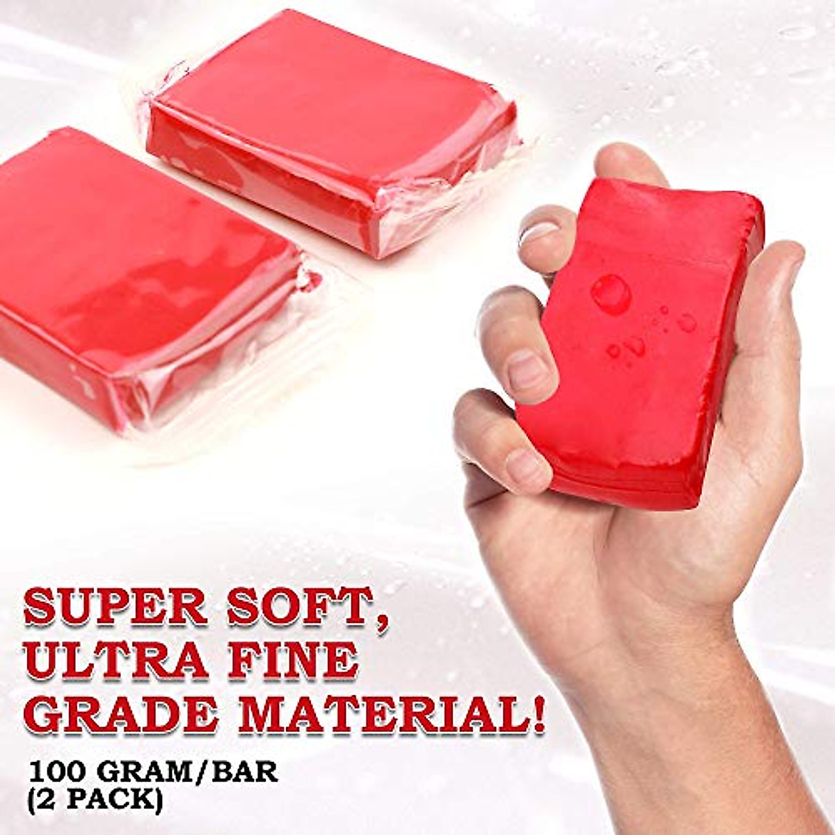 Car Clay Bars Auto Detailing 2 Pack 100g by TAKAVU, Premium Medium Grade Material, Auto Detailing Magic Clay Bar Cleaner for Cleaning Cars, RV, Boats and Bus