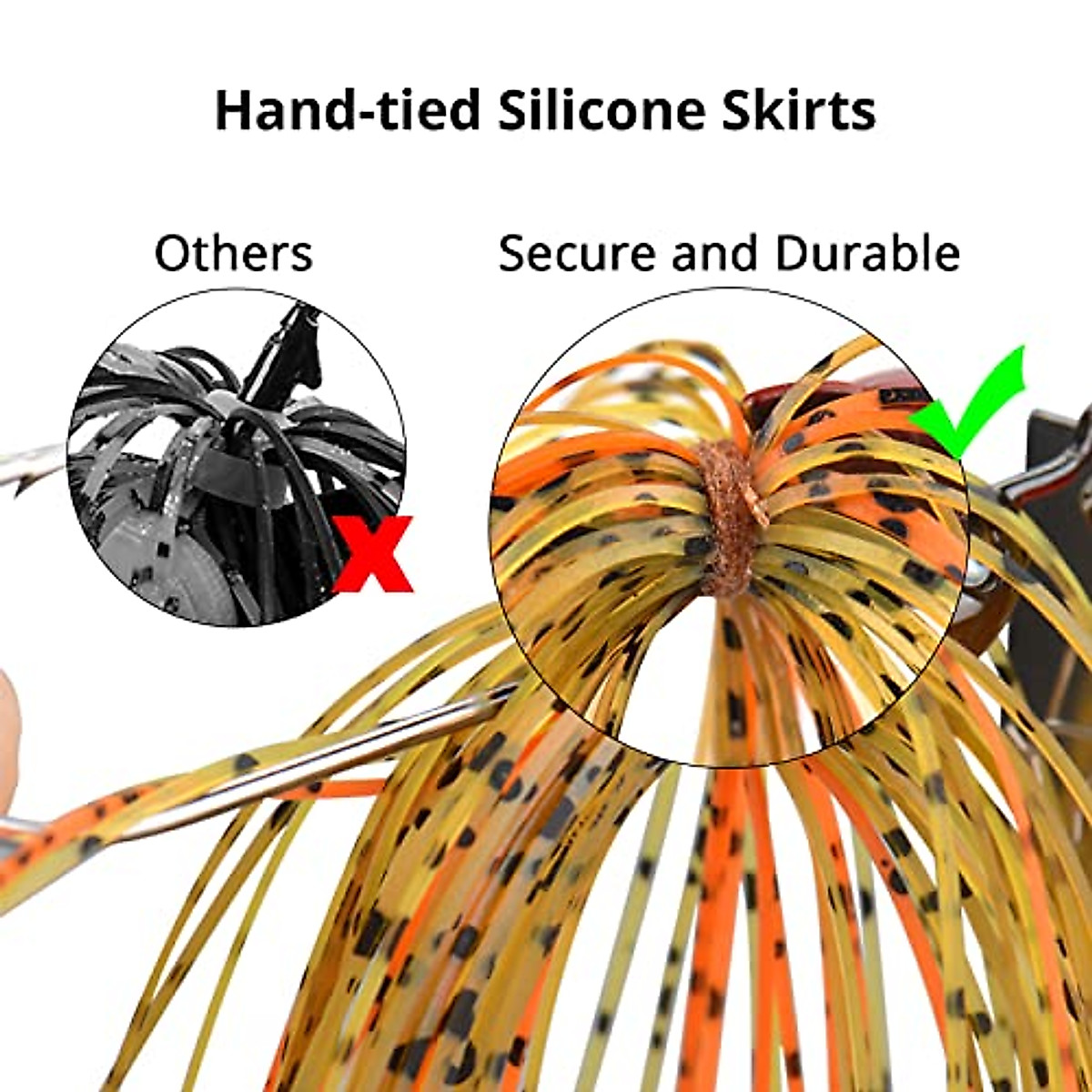 MadBite Bladed Jig Fishing Lures, 5 pc Multi-Color Kits, Irresistible Vibrating Action, Sticky-Sharp Heavy-Wire Needle Point Hooks, Popular 3/8 oz Sizes, includes Storage Box