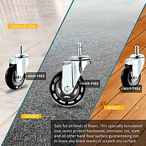 PERFEHAIR Hair Free Caster Wheels for Hairstylist Trolley, Salon Hair Color Tray, Hair Chair, Rolling Stool, Hair Stylist Cart, Beauty Spa Furniture Equipment (Set of 1)