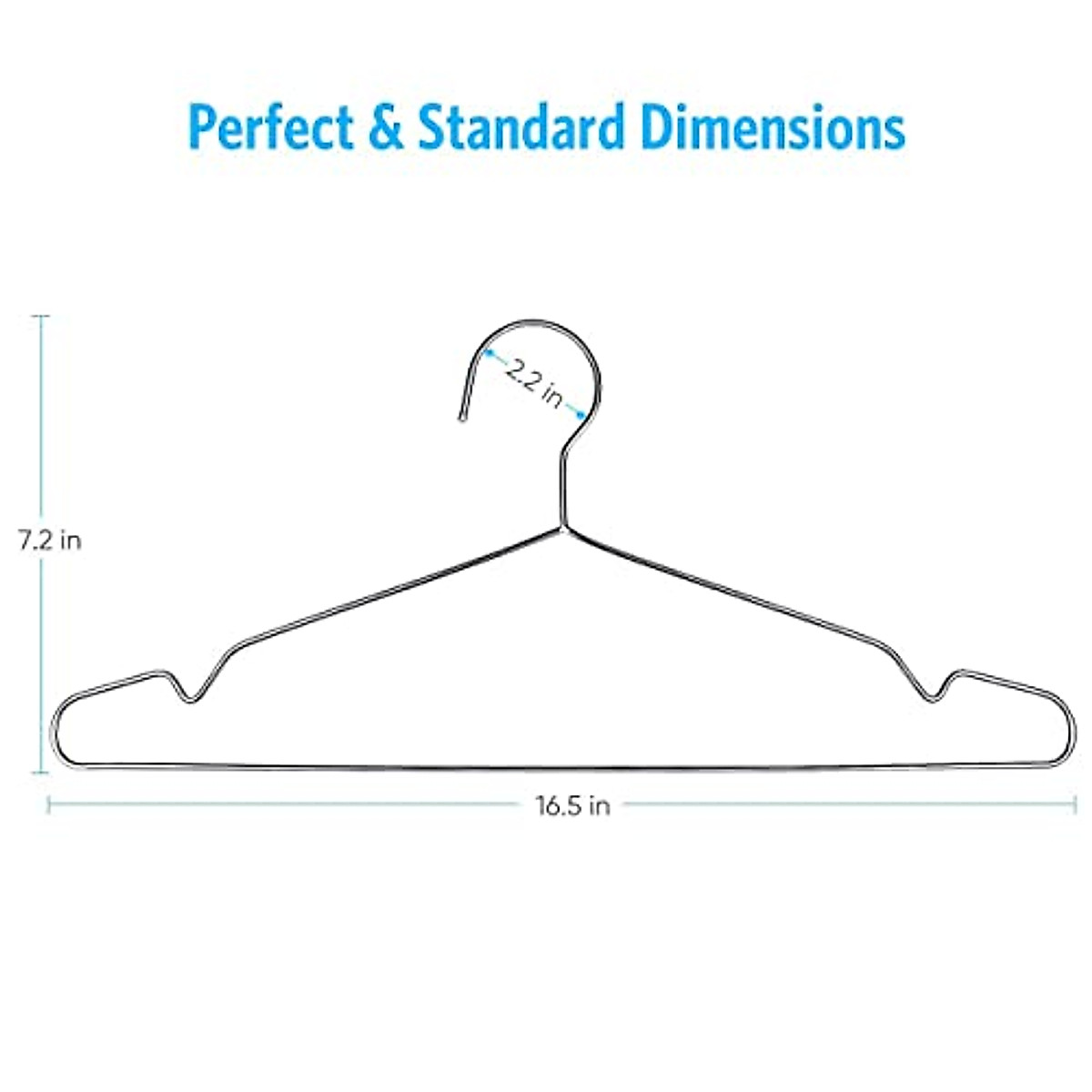 Fayleeko Wire Hangers 10 Pack Coat Hangers Strong Heavy Duty Stainless Steel Metal Hangers 16.5 Inch Ultra Thin Space Saving Clothes Hangers