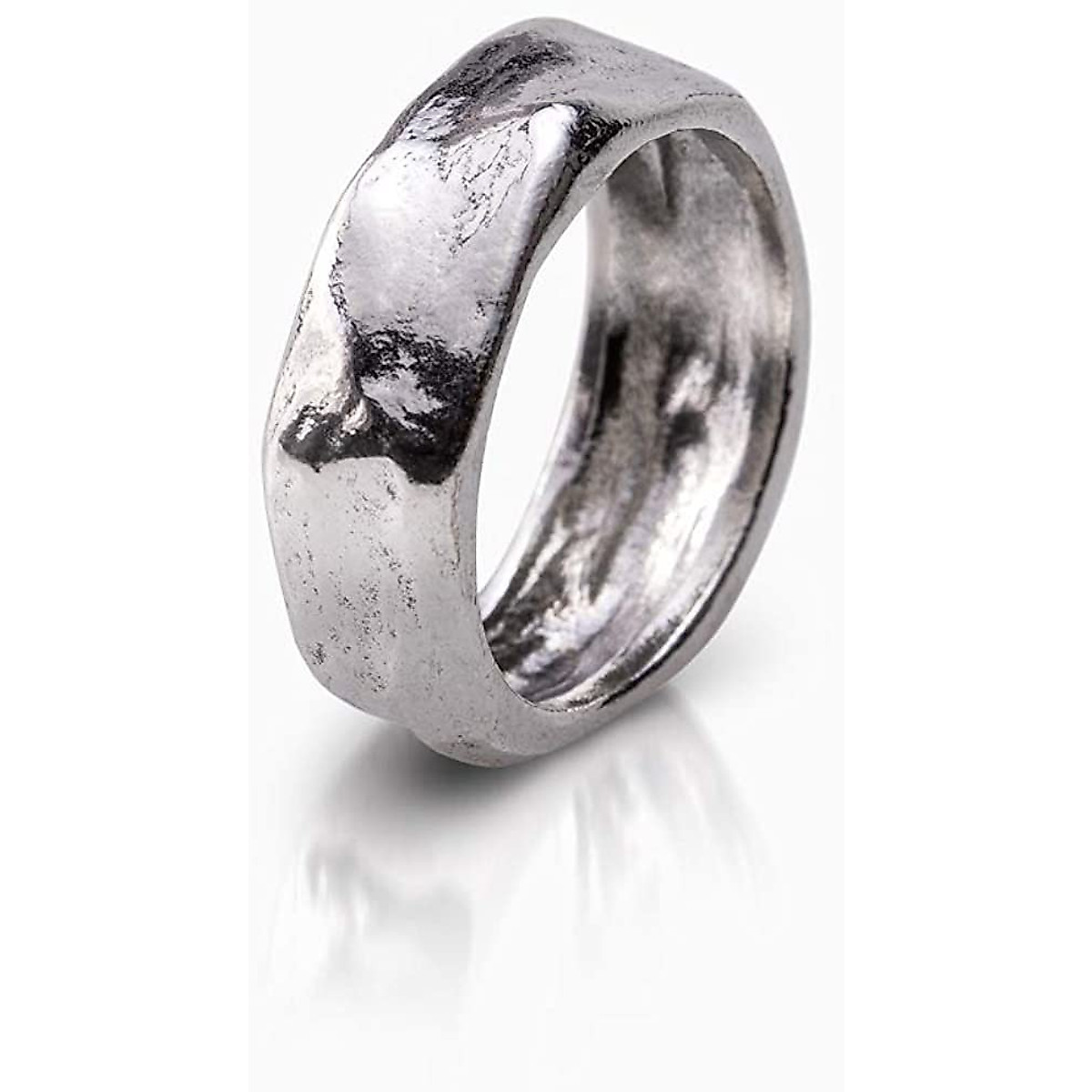 Joolala Winding Road Hand Hammered Oxidized Finish Ring in 925 Sterling Silver - Gift for Women, Size 7