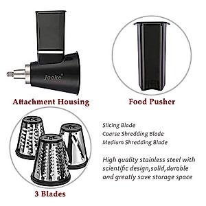 Slicer Shredder Attachment fits KitchenAid Stand Mixer,Vegetable Salad Maker Accessories,Fresh Prep Attachment,Cheese Grater Attachments for Kitchen Aid Mixers Accessories Included 3 Blades