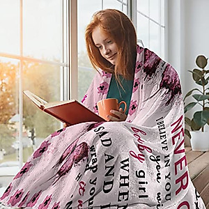 UHANKRU Daughter Blanket from Mom, Daughter Gifts for Birthday, Gifts for Daughter Graduation Blanket, Mother to Daughter Throw Blanket 60"x50"