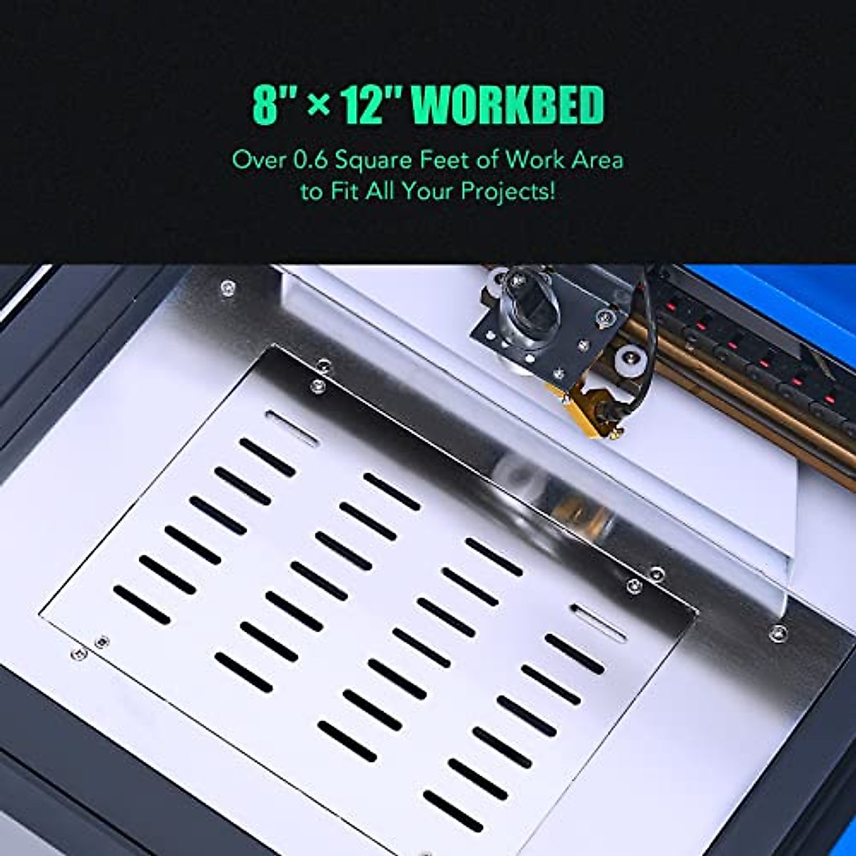 OMTech 40W Laser Engraver, 8"x12" Desktop K40 Laser Engraving Machine, 200x300 Laser Etching Machine with Red Dot Pointer LCD Panel Software Bundle Water Pump Exhaust Pipe for Wood Acrylic Fabric More