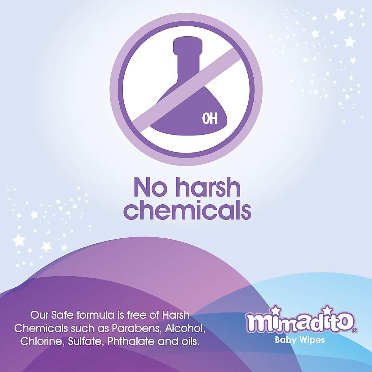 Baby Wipes by MIMADITO – Made with Natural Extracts, Purified Water. Light Scent and Soft Cloth. Keep Your Baby Sensitive Skin Fresh and Clean. A Must Have in Your Diaper Bag. Dispenser Pack 72ct.