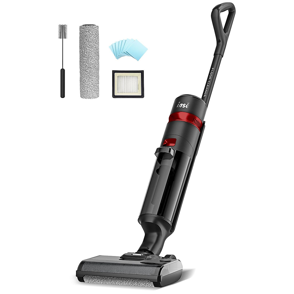INSE Wet Dry Vacuum Cleaner Lightweight Cordless Vacuum and Mop for Hard Floors Wet-Dry Cleaning with LED Display and Voice Assistance-W5