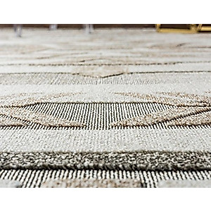 Unique Loom Outdoor Modern Collection Area Rug - Albuquerque (5' x 8' Rectangle, Beige/ Brown)