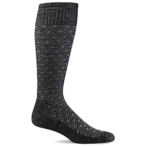 Sockwell Men's Featherweight Moderate Graduated Compression Sock, Charcoal - M/L